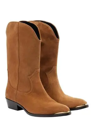 Isabel Marant Elbana 35 Suede Cowboy Boots - Brown