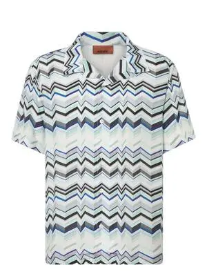 Missoni Zig Zag Bowling Shirt - Blue