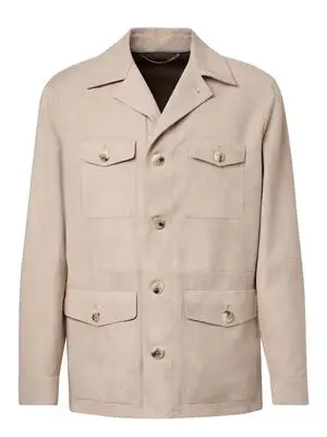 Canali Suede Field Jacket - Beige