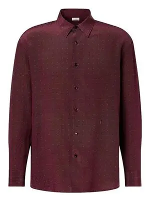 Saint Laurent Cassandre Silk Crêpe De Chine Shirt - Burgundy