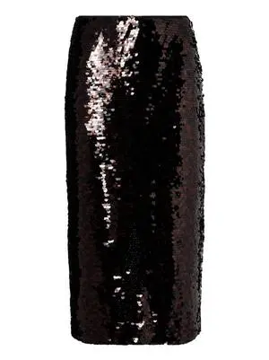 Staud Ciara Sequined Pencil Skirt - Brown