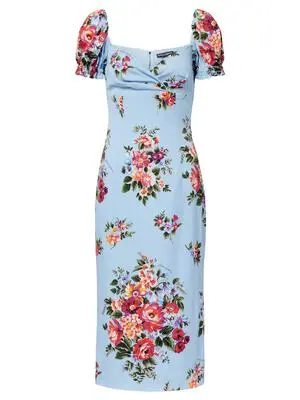 Dolce & Gabbana Floral Silk-blend Midi Dress - Multicoloured