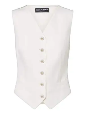 Dolce & Gabbana Wool And Silk-blend Vest - White