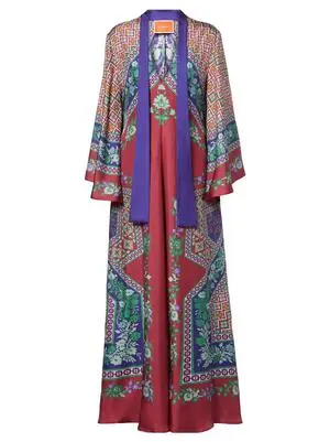 La DoubleJ Magnifico Printed Silk Maxi Dress - Multicoloured
