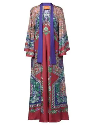 La DoubleJ Magnifico Printed Silk Maxi Dress Multicoloured