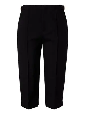 Chloé Virgin Wool Crêpe Capri Pants - Black