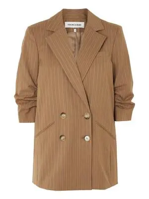 Veronica Beard Rupert Dickey Pinstriped Blazer - Beige