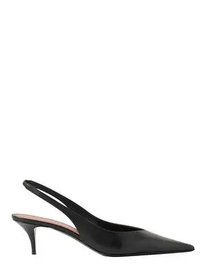 Amina Muaddi Anok Glossed-leather Slingback Pumps - Black