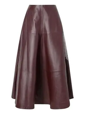 Altuzarra Varda Paneled Leather Midi Skirt - Burgundy