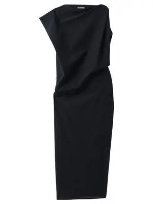 Jacquemus La Robe Drap Midi Dress - Black