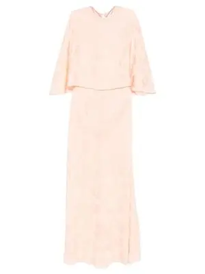 FORTE_FORTE Long Cape Dress - Pink