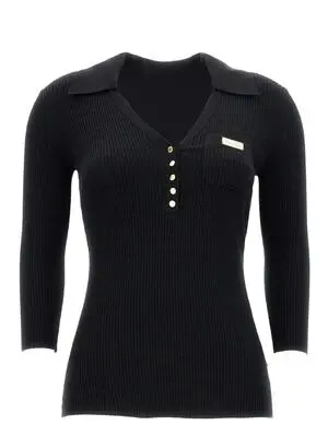 Elisabetta Franchi V-necked Sweater - Black