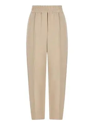 Brunello Cucinelli Linen Blend Trousers - Beige