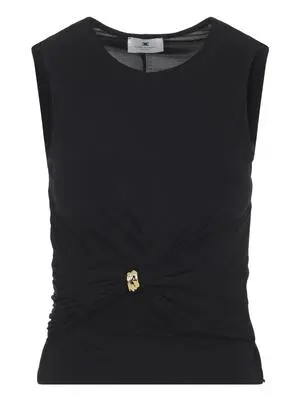 Elisabetta Franchi Sleeveless Top With Gold-tone Hardware - Black