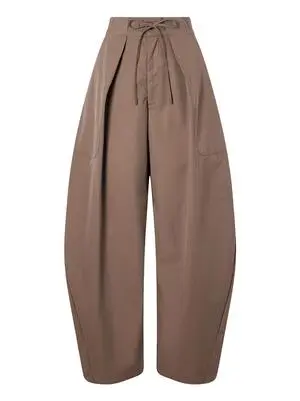 KALLMEYER Clemence Pleated Barrel-leg Pants - Brown