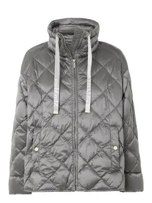 Max Mara The Cube Quilted Padded Shell Down Jacket - Gray