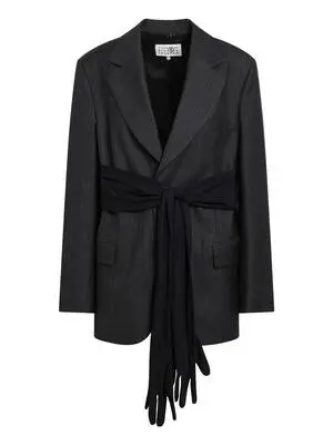 MAISON MARGIELA Wool-blend Jacket With Gloves - Black