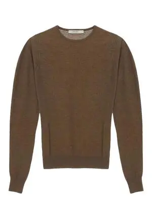 LEMAIRE Crew Neck Sweater - Brown