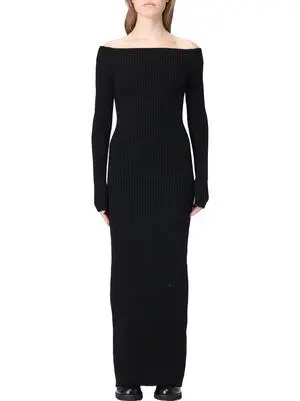 Max Mara Off-the-shoulder Ribbed Maxi Dress - Black
