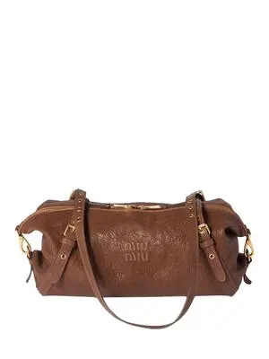 Miu Miu Monk Strap Shoulder Bag - Brown