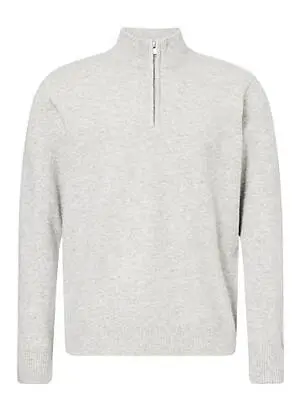 ARNE High-neck Half-zip Knitted Jumper - Marl Grey