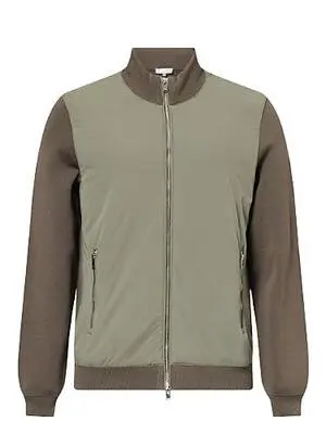 ARNE Hybrid Knitted Shell-woven Bomber Jacket - Olive
