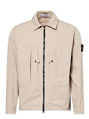 Stone Island Ripstop Zip-up Cotton Overshirt - Desert