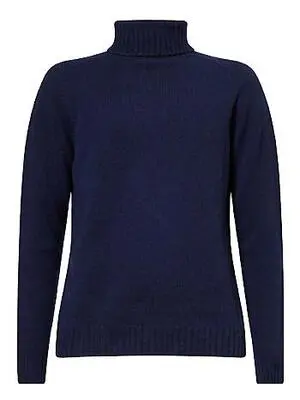 John Smedley Faisal Turtleneck Cashmere And Wool Jumper - Midnight