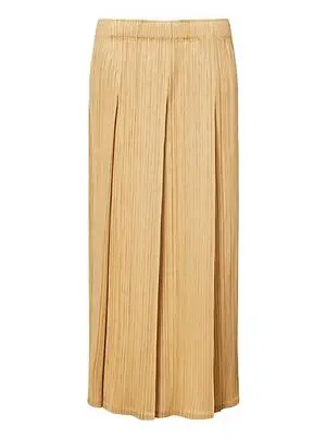 Issey Miyake Pleated Knit Midi Skirt - Yellow Ocher