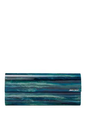 JIMMY CHOO Acrylic Clutch With Chain Strap - Emerald