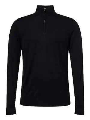 Sunspel Half-zip Merino Wool Jumper - Black