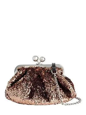 Max Mara Sequin-embellished Pasticcino Clutch Bag - Pink