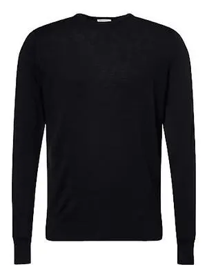 Sunspel Merino Crew Neck Jumper - Black