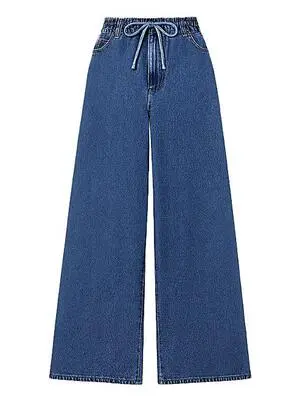 RO&ZO Wide-leg Denim Blend Jeans - Blue