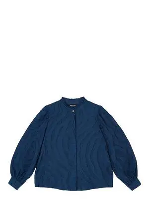 Whistles Animal-textured Woven Shirt - Navy