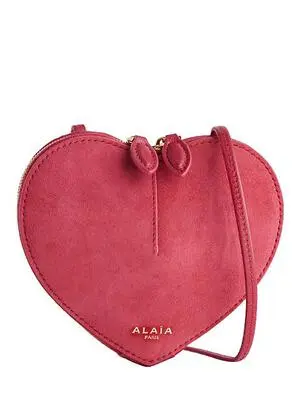 Alaïa Le Coeur Mini Leather Shoulder Bag - Framboise