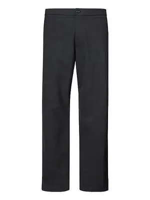 Emporio Armani Icon Straight-leg Stretch-woven Trousers - Dark Grey Melange