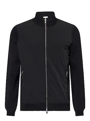 ARNE Hybrid Knitted Shell-woven Bomber Jacket - Black