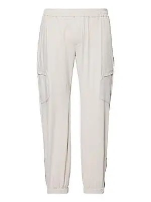 Eleventy Patch-pocket Tapered-leg Trousers - Sand