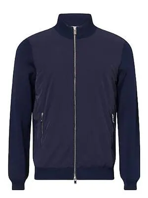 ARNE Hybrid Knitted Shell-woven Bomber Jacket - Navy