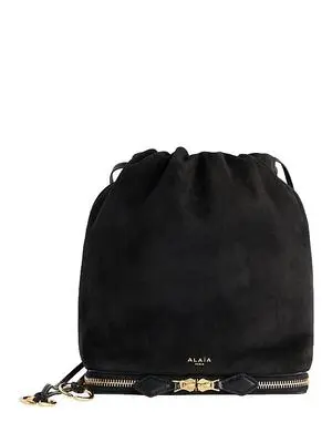 Alaïa Pochon Suede Shoulder Bag - Noir