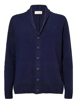 John Smedley Rockford Shawl-collar Cashmere And Wool Jacket - Midnight