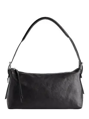 LEMAIRE Belted Leather Baguette Bag - Dark Chocolate