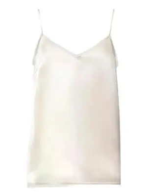 Fabiana Filippi Satin V-neck Top - White