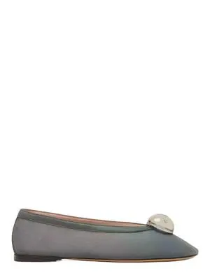 Fabiana Filippi Cabochon Ballet Flats - Grey