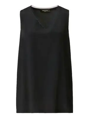 Fabiana Filippi Sleeveless V-neck Top - Black