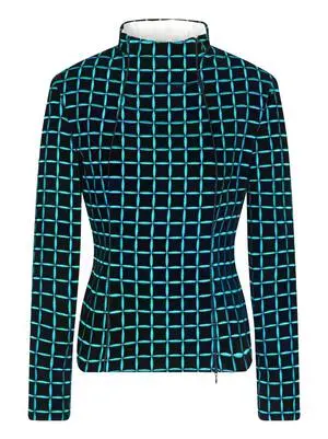 Emporio Armani Fitted Grid-pattern Jacket - Black