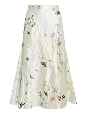 Erdem Printed A-line Midi Skirt - Neutrals