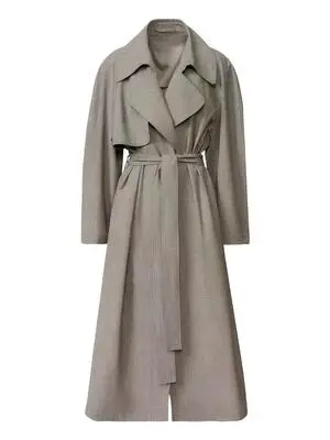 Fabiana Filippi Belted Collar Trench Coat - Grey