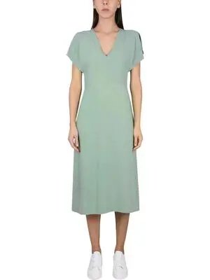 BOSS V-neck Midi Dress - Green